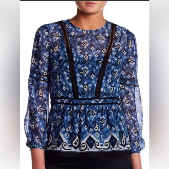 Veronica Beard | Tops | Veronica Beard Cabo Boho Paisley Silk Blouse ...